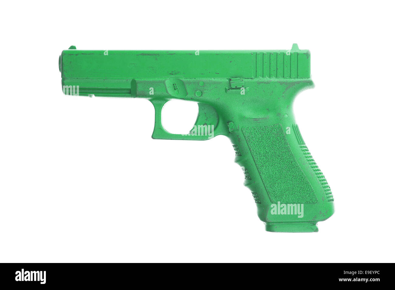 Dirty green training gun isolated on white, law enforcement Stock Photo ...