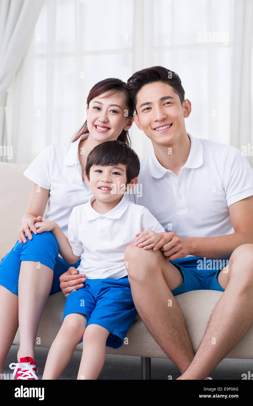 Portrait of young family Stock Photo - Alamy