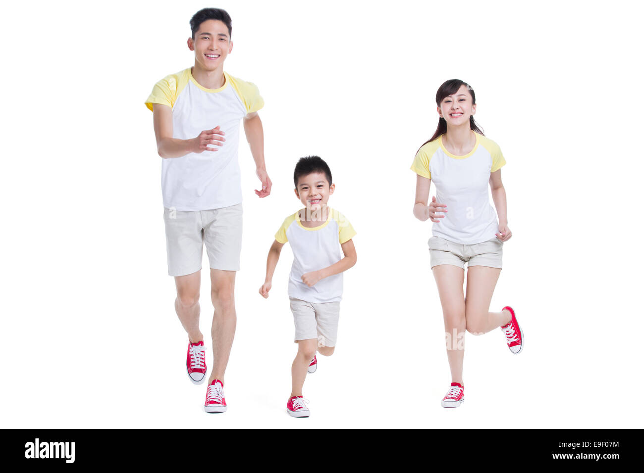 Father and son running Cut Out Stock Images & Pictures - Alamy