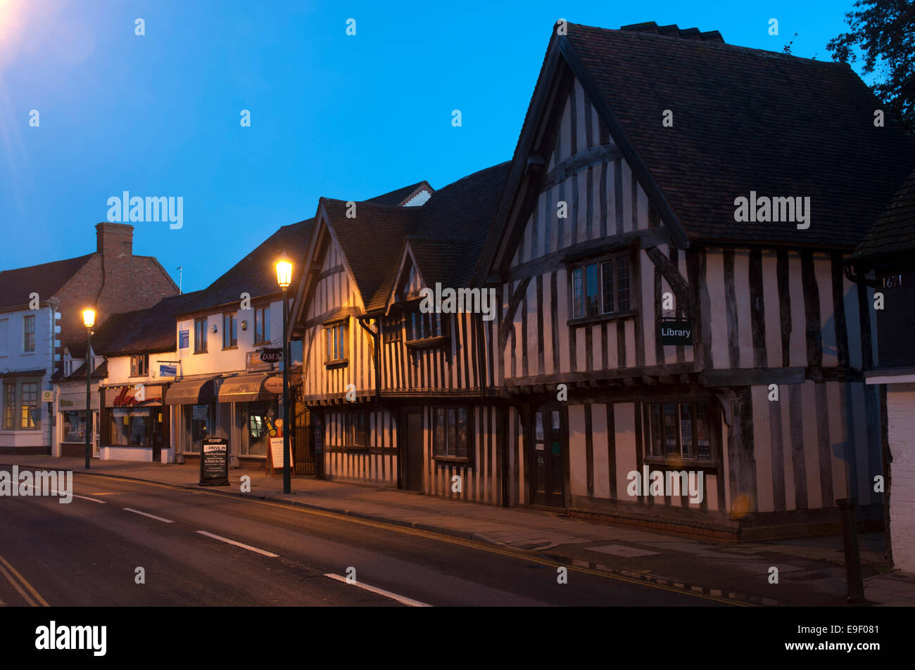 Knowle High Street at dawn, West Midlands, England, UK Stock Photo - Alamy