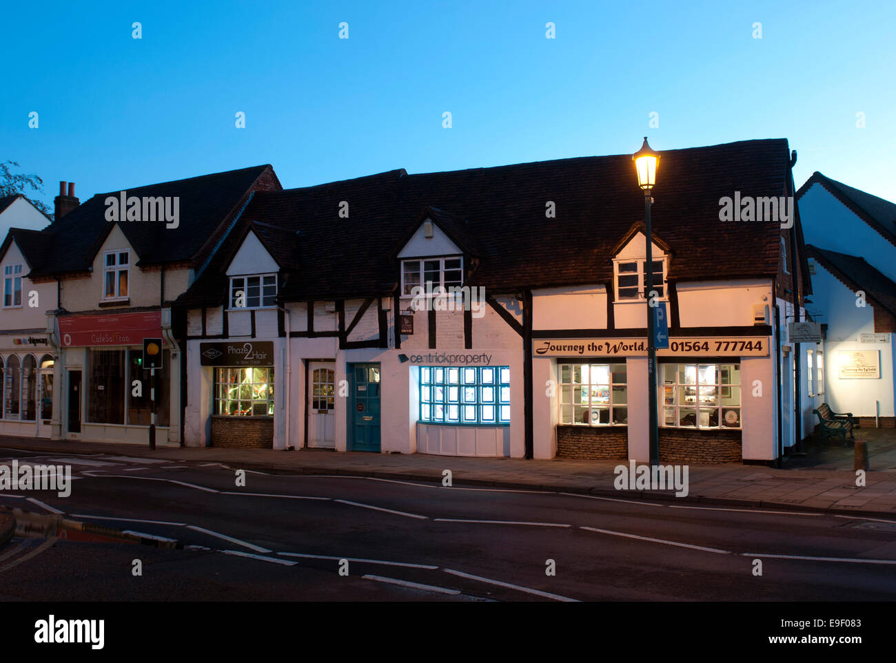 Knowle High Street at dawn, West Midlands, England, UK Stock Photo - Alamy