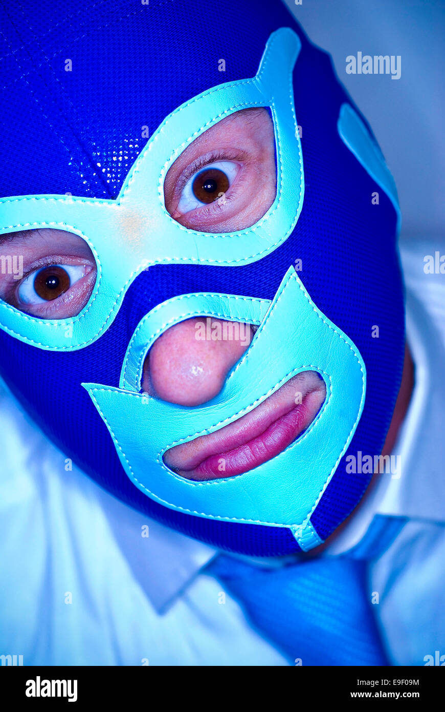 a man dressed in lucha libre mexican wrestling mask Stock Photo - Alamy