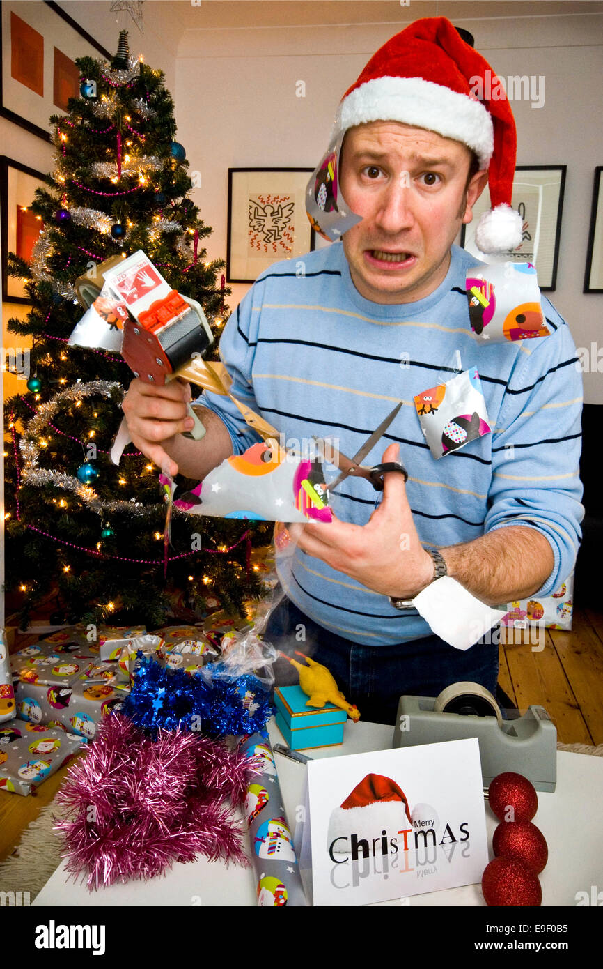 Wrapping presents sellotape hi-res stock photography and images - Alamy