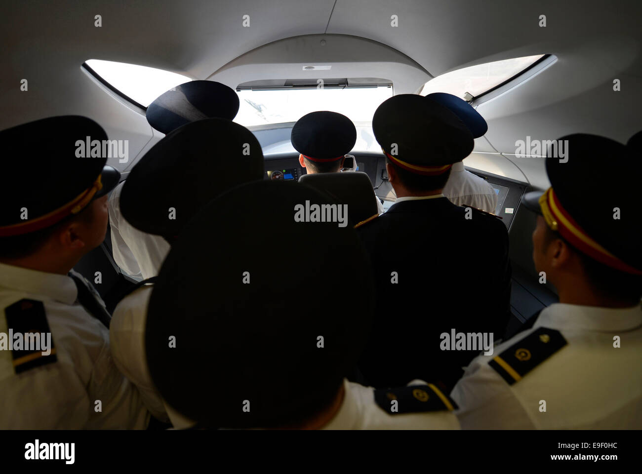 Hangzhou, Jiangxi Province. 27th Oct, 2014. High-speed train drivers ...