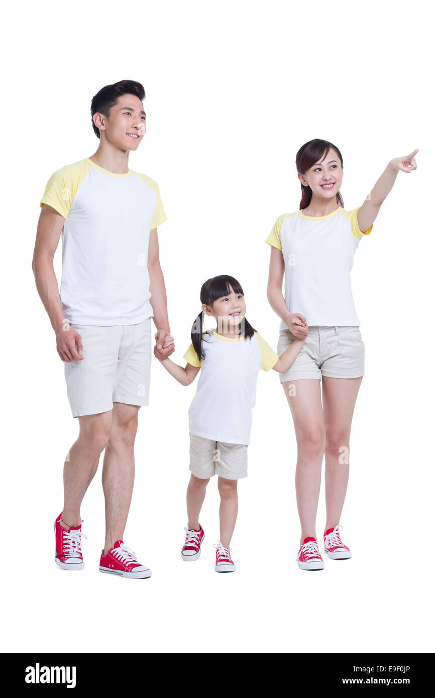 Family looking away pointing hi-res stock photography and images - Alamy