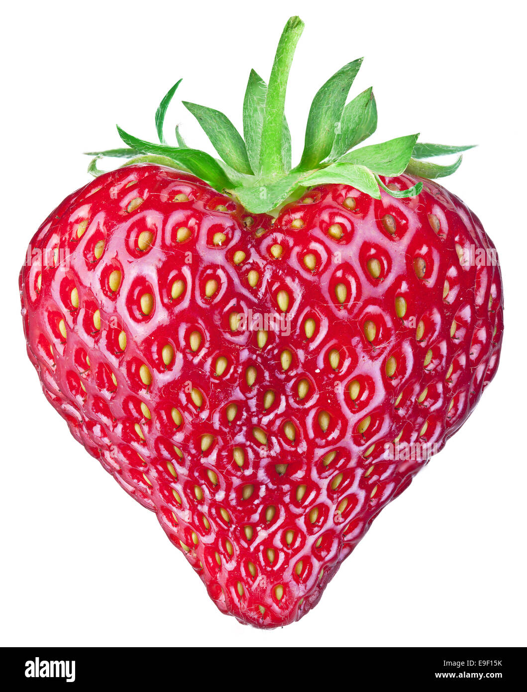 One rich strawberry fruit isolated on a white background Stock Photo ...