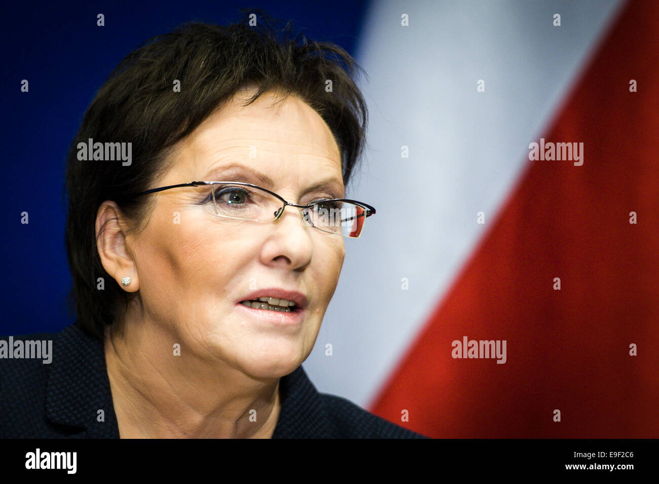 Polish Prime Minister Ewa Kopacz speaks during a press conference after the second day of the ...