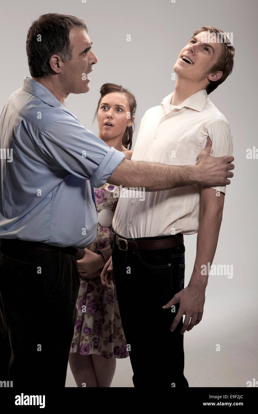 Character actors from a 1950's classic literature book act out key ...