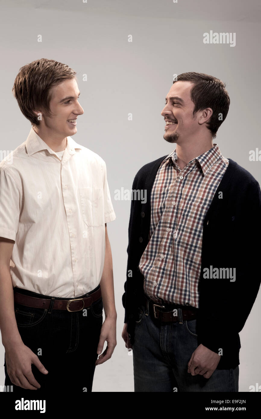 Character actors from a 1950's classic literature book act out key ...