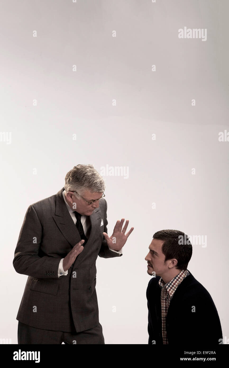 Character actors from a 1950's classic literature book act out key ...