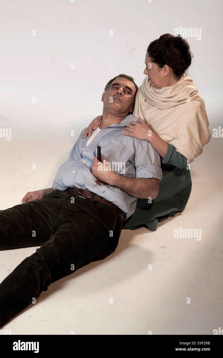 Character actors from a 1950's classic literature book act out key ...