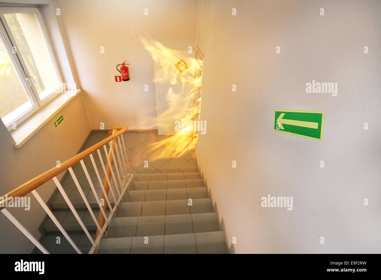 Hotel fire escape stairs hi-res stock photography and images - Alamy