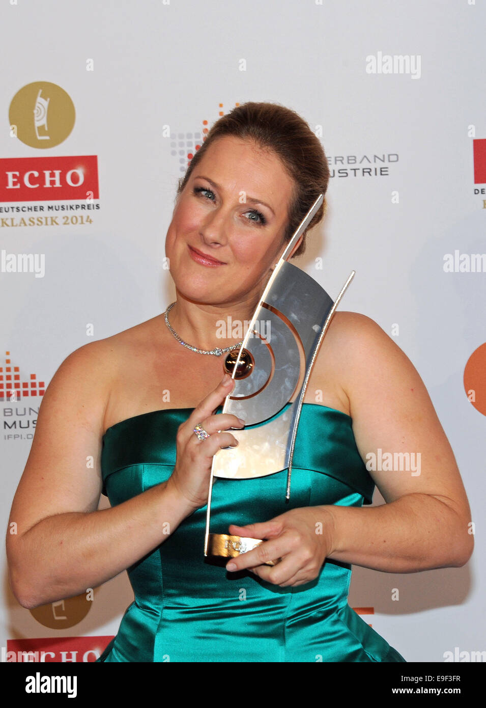 Munich, Germany. 26th Oct, 2014. The soprano singer Diana Damrau posing ...