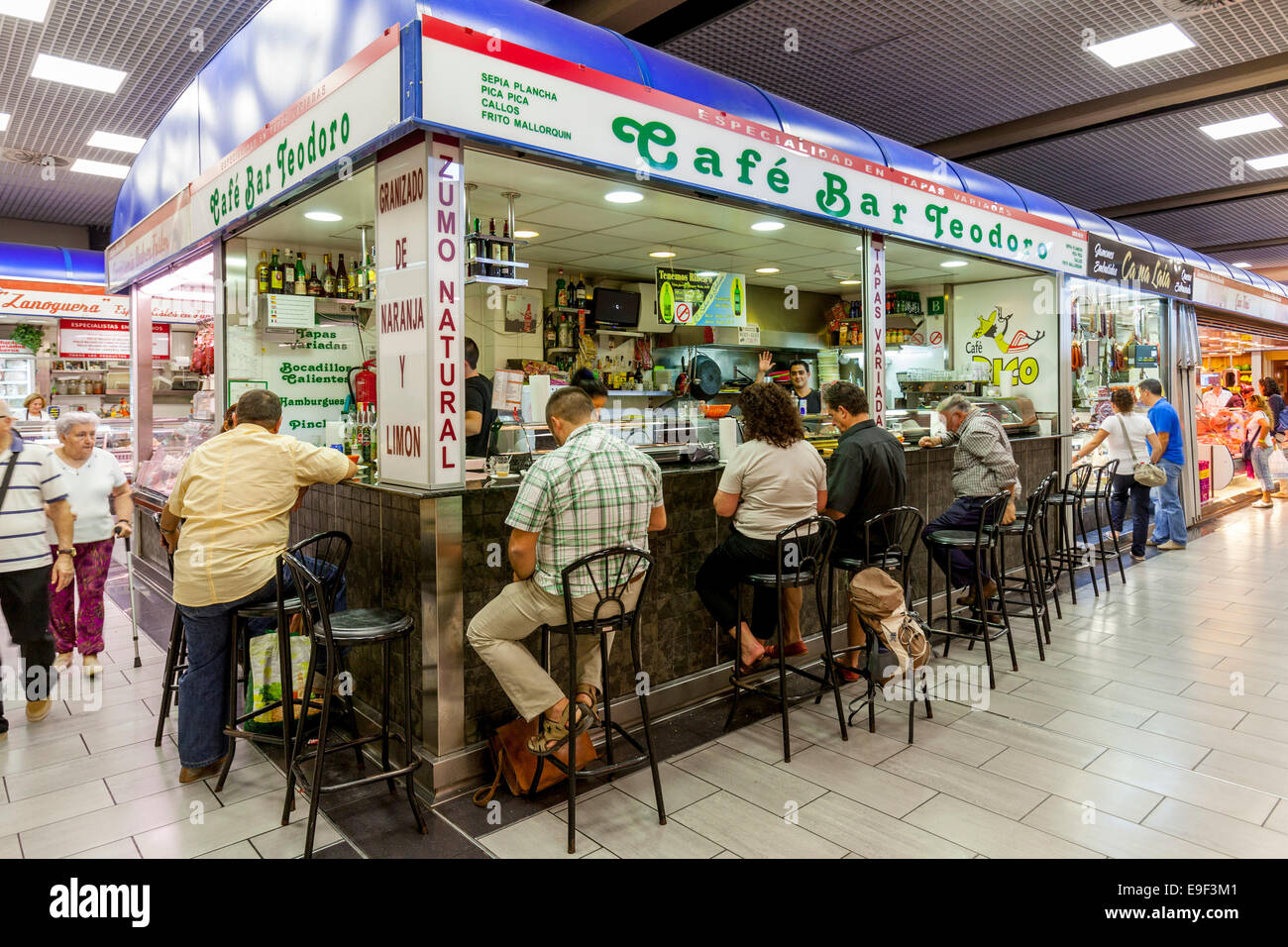 Cafe Inside The Mercat De L'Olivar, Palma de Mallorca, Spain Stock ...