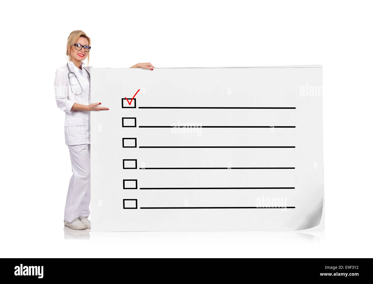 Woman checklist doctor hi-res stock photography and images - Alamy