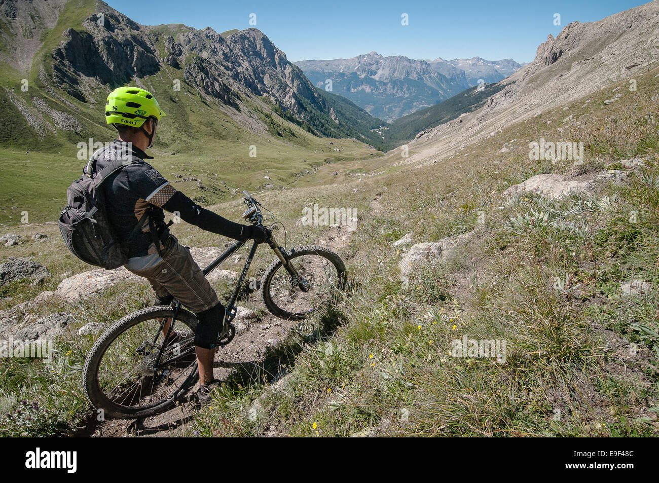 Molines-en-Queyras (southern France): mountain biking Stock Photo - Alamy
