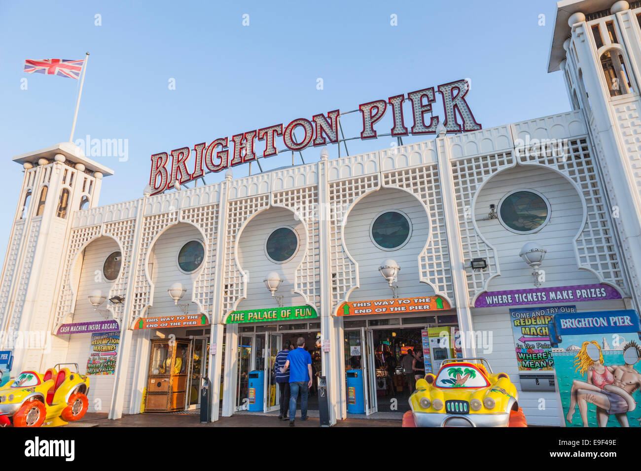 England, East Sussex, Brighton, Brighton Pier, Entrance to the ...