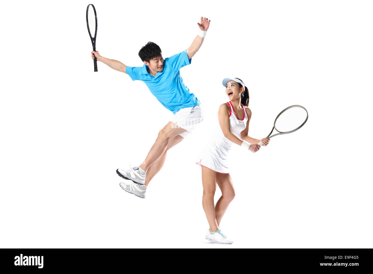 Jumping adult male players Cut Out Stock Images & Pictures - Alamy