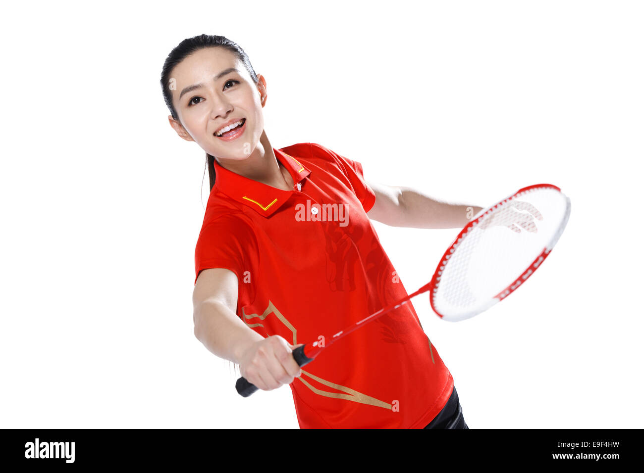 Female athletes playing badminton Stock Photo - Alamy