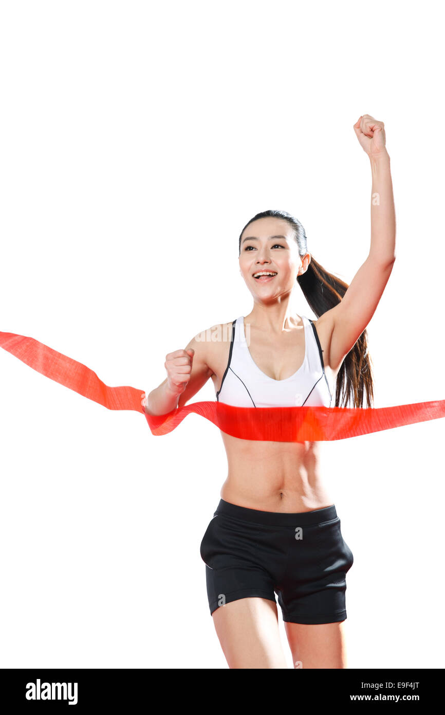 Running track race people finish line Cut Out Stock Images & Pictures ...