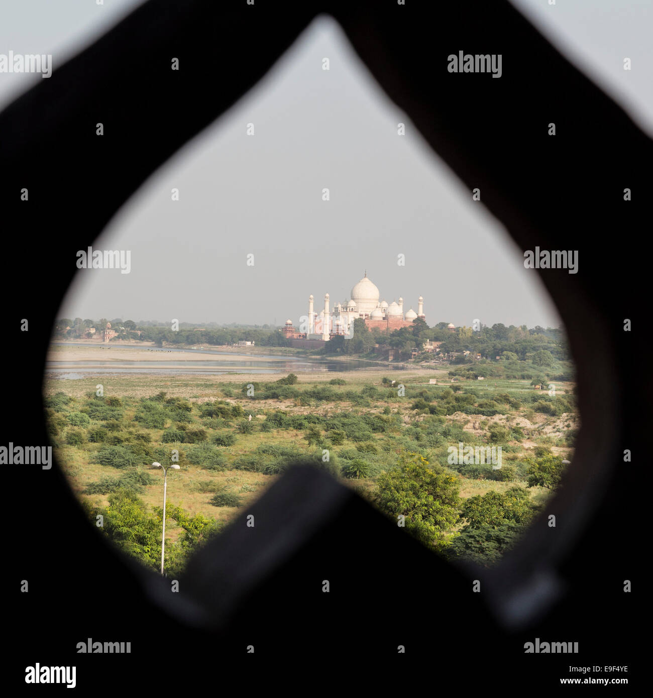 View of the taj mahal from the agra fort hi-res stock photography and ...