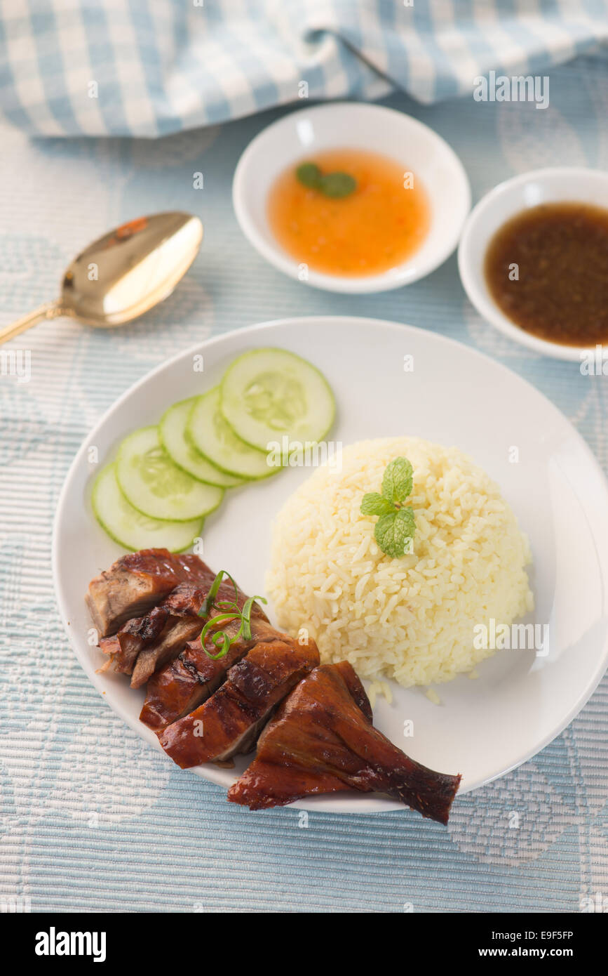 asian roast duck rice Stock Photo - Alamy