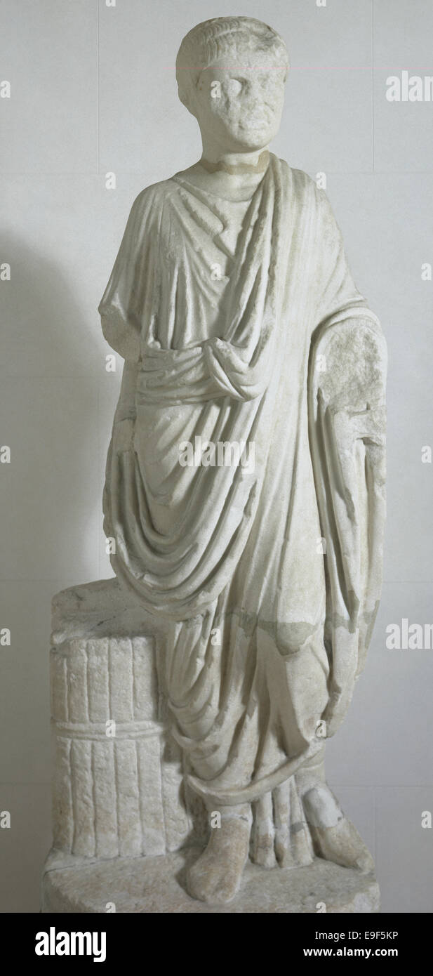 Roman art. Spain. Statue of a togatus. 1st-2nd century AD. From ...