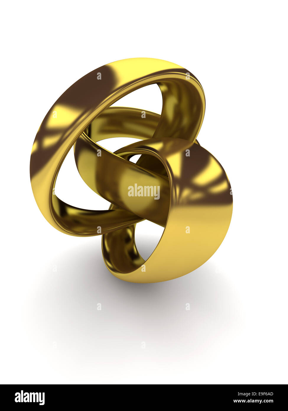 3D golden curve surface shape isolated on white background Stock Photo ...