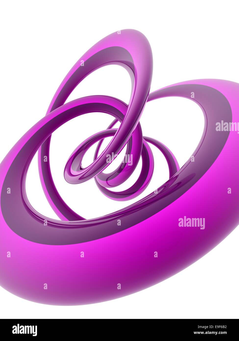 3D pink metallic curve surface shape isolated on white background Stock ...