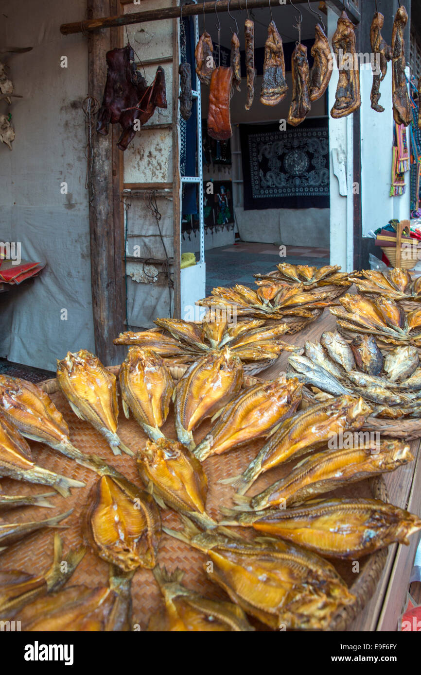 Drying of dried fish Stock Photo - Alamy