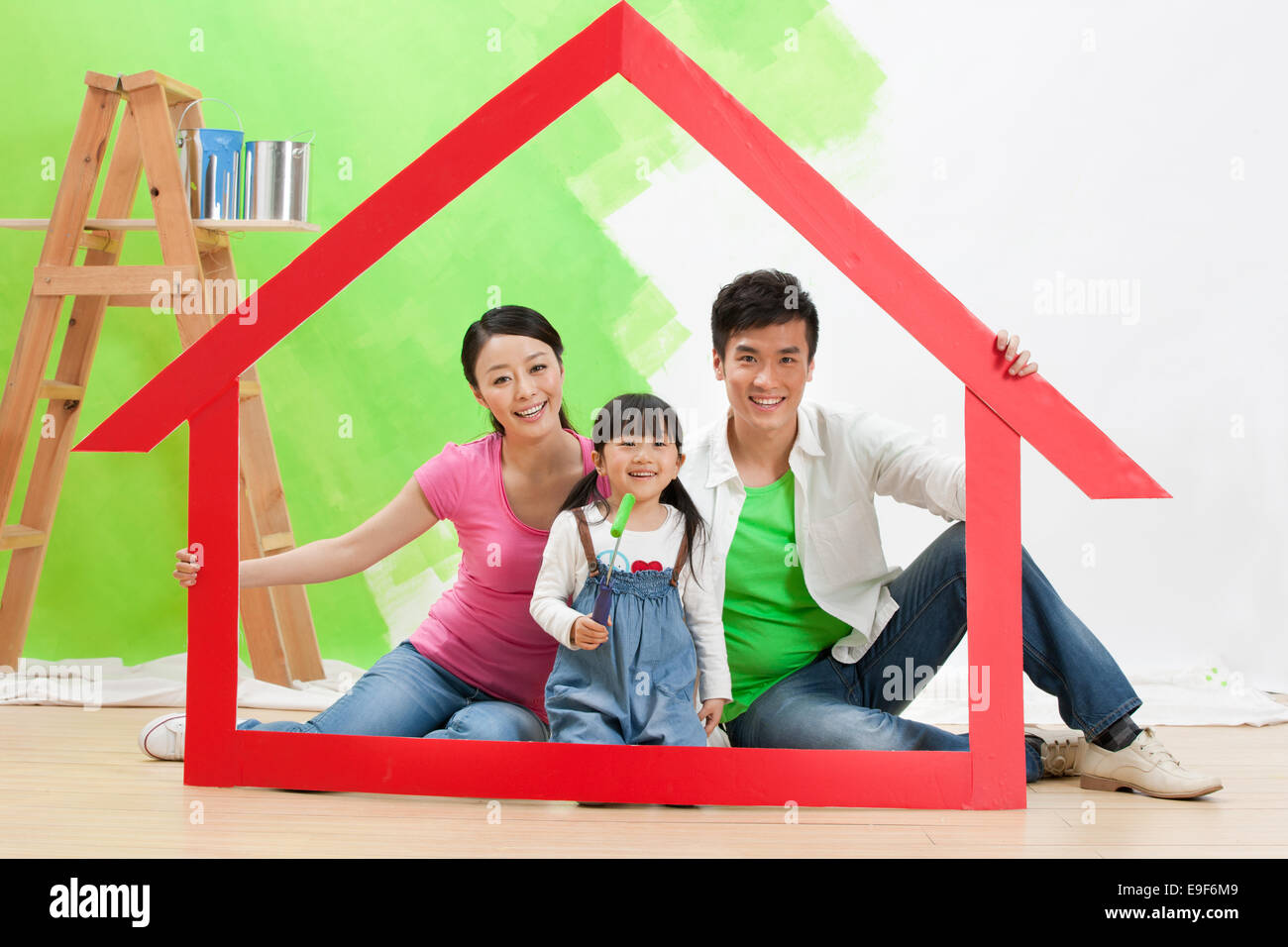 A three happy decoration Stock Photo - Alamy