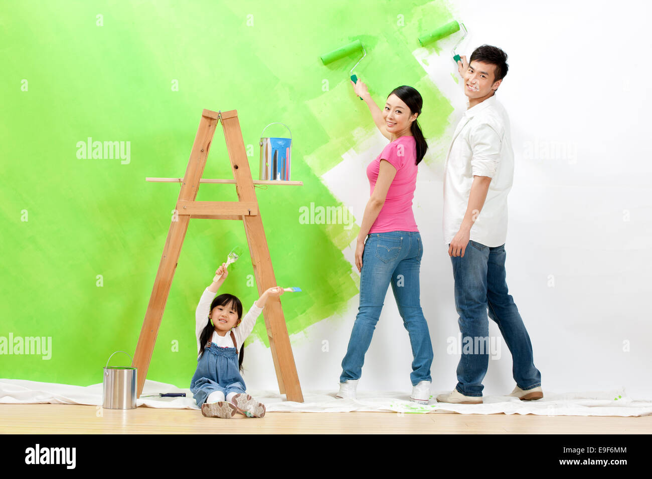 A three happy decoration Stock Photo - Alamy