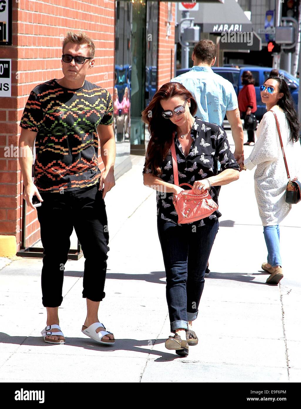 Kyle Richards and Matthew Keegan out and about on Bedford Drive ...