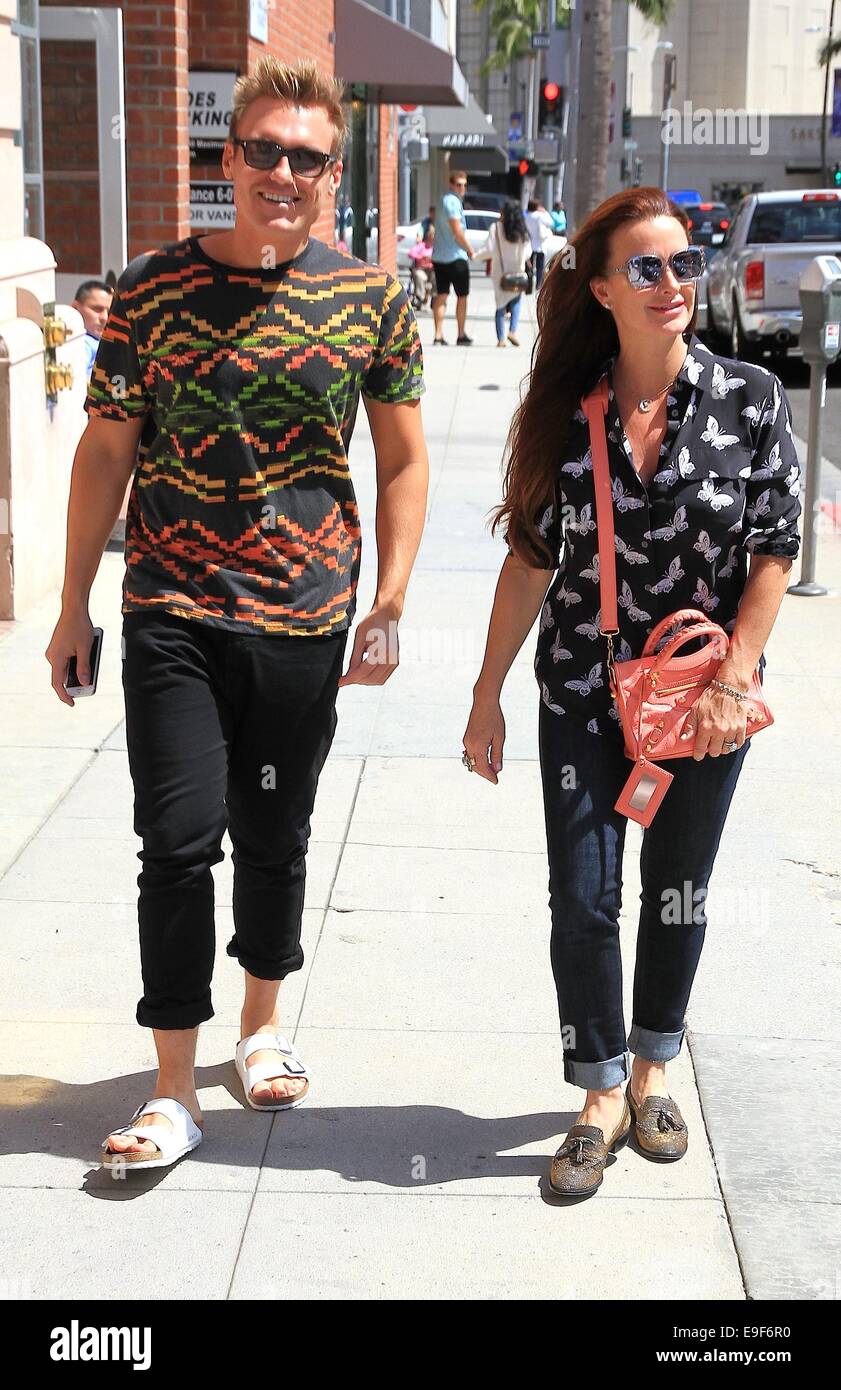 Kyle Richards and Matthew Keegan out and about on Bedford Drive ...