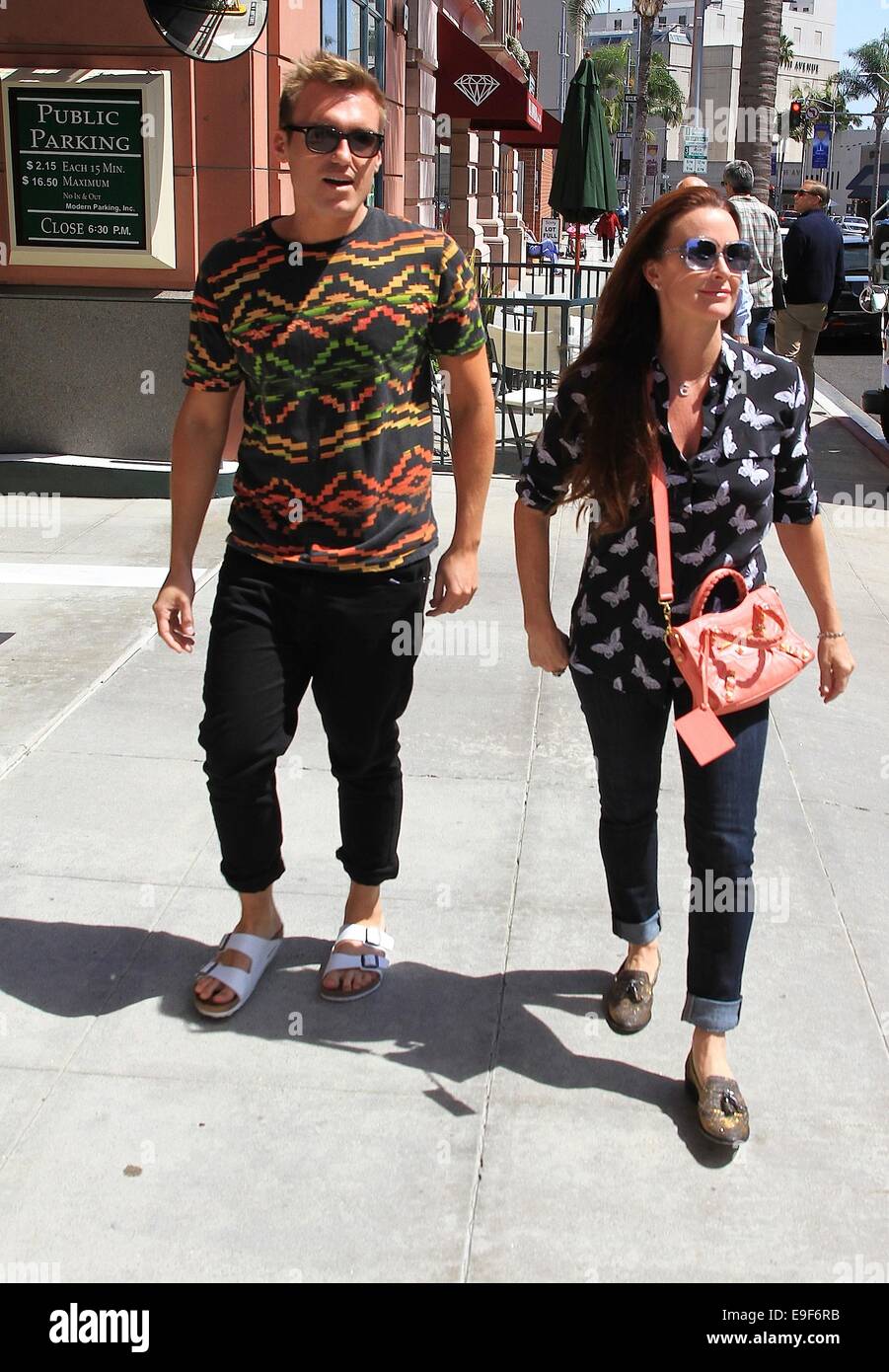 Kyle Richards and Matthew Keegan out and about on Bedford Drive ...