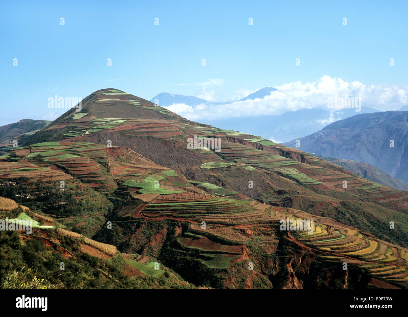 Yunnan Red Land East Chuanwu Meng mountain scenery Stock Photo - Alamy