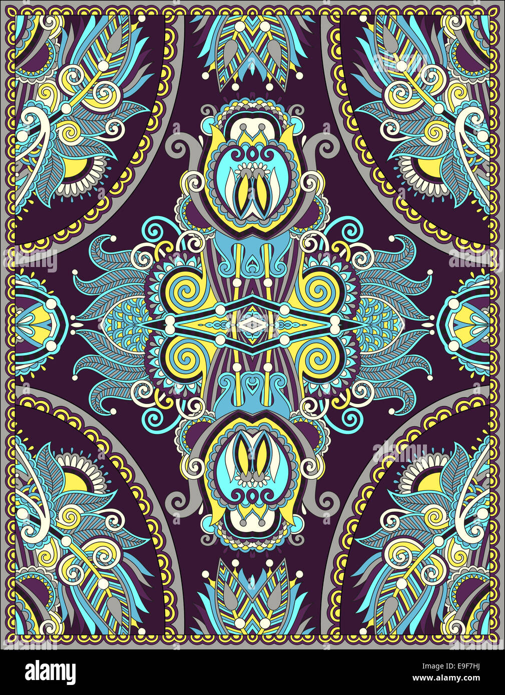 ukrainian floral carpet design for print on canvas or paper, kar Stock ...