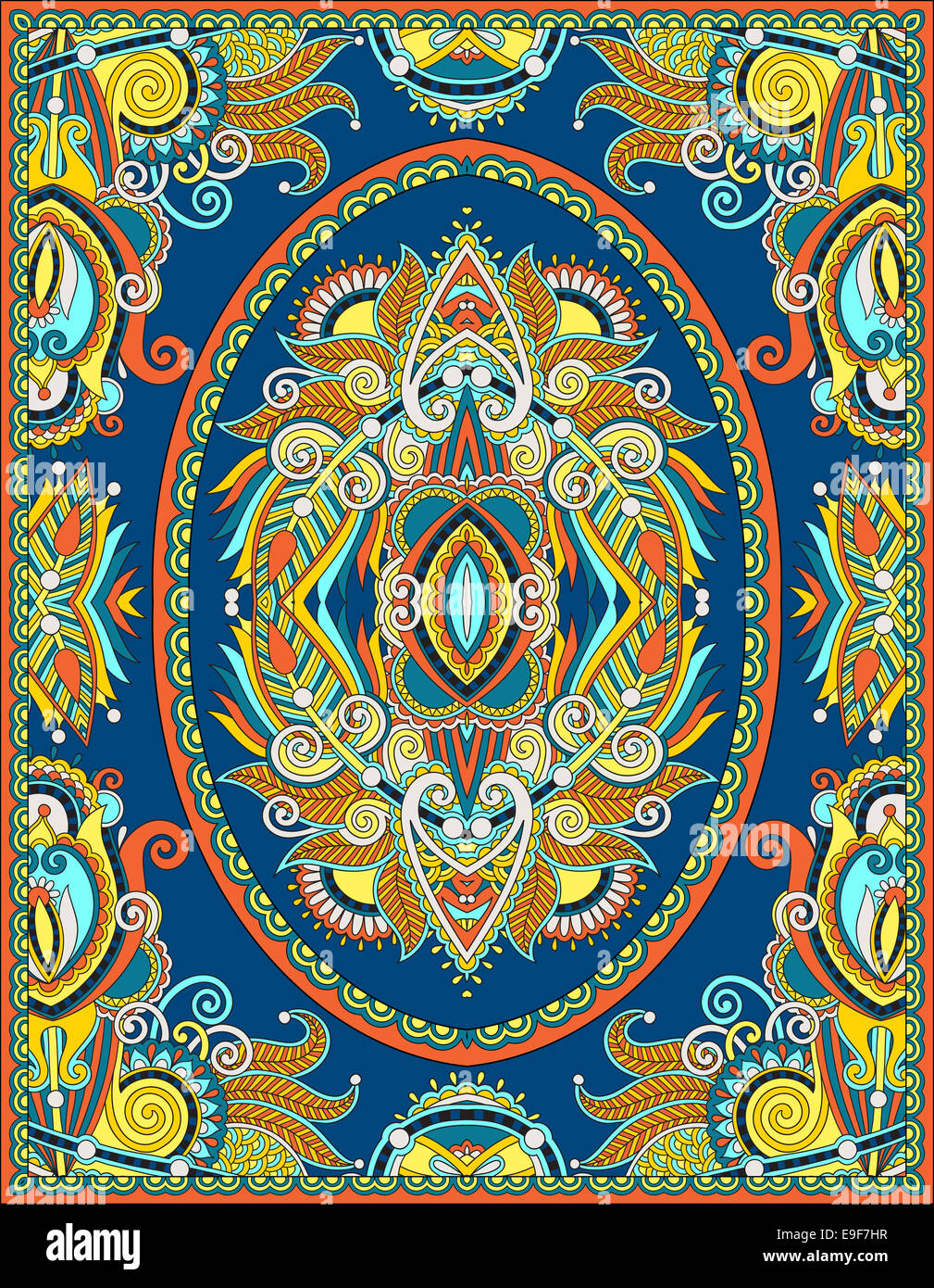 ukrainian floral carpet design for print on canvas or paper, kar Stock ...