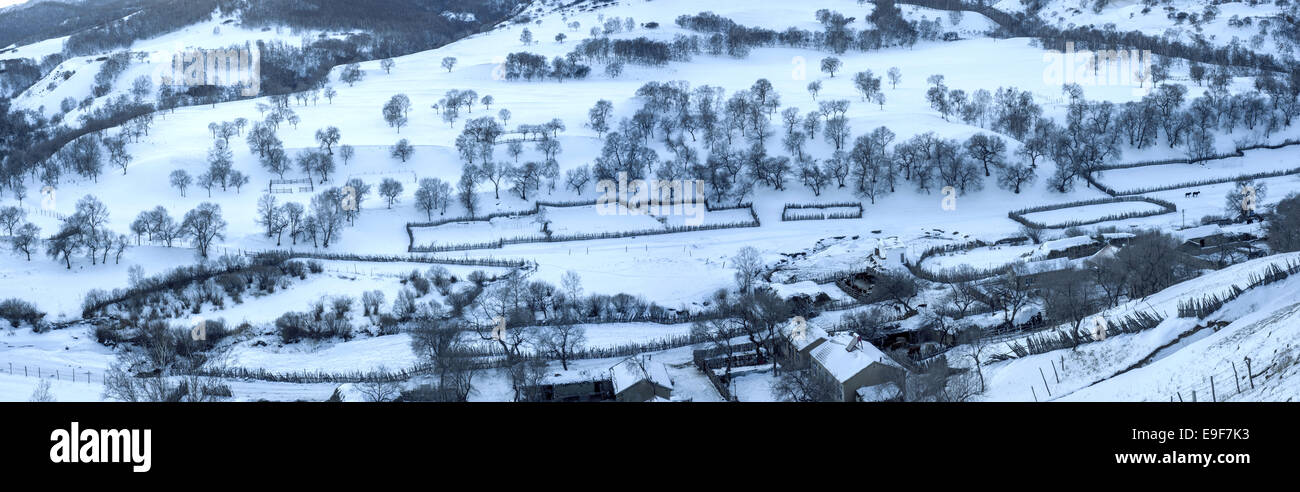 Inner Mongolia dam Snow Stock Photo - Alamy