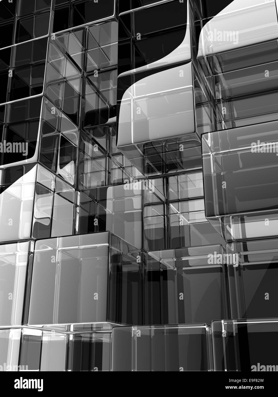 3D gray glass cubes , digitally generated image Stock Photo - Alamy