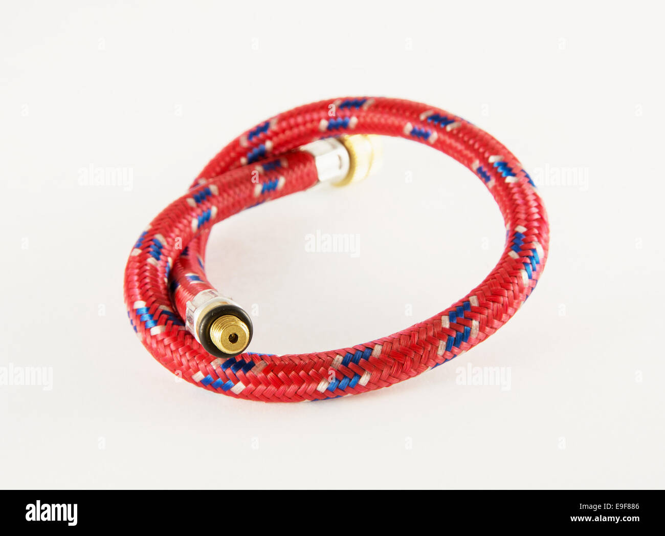 The bike pump hose on white background Stock Photo - Alamy