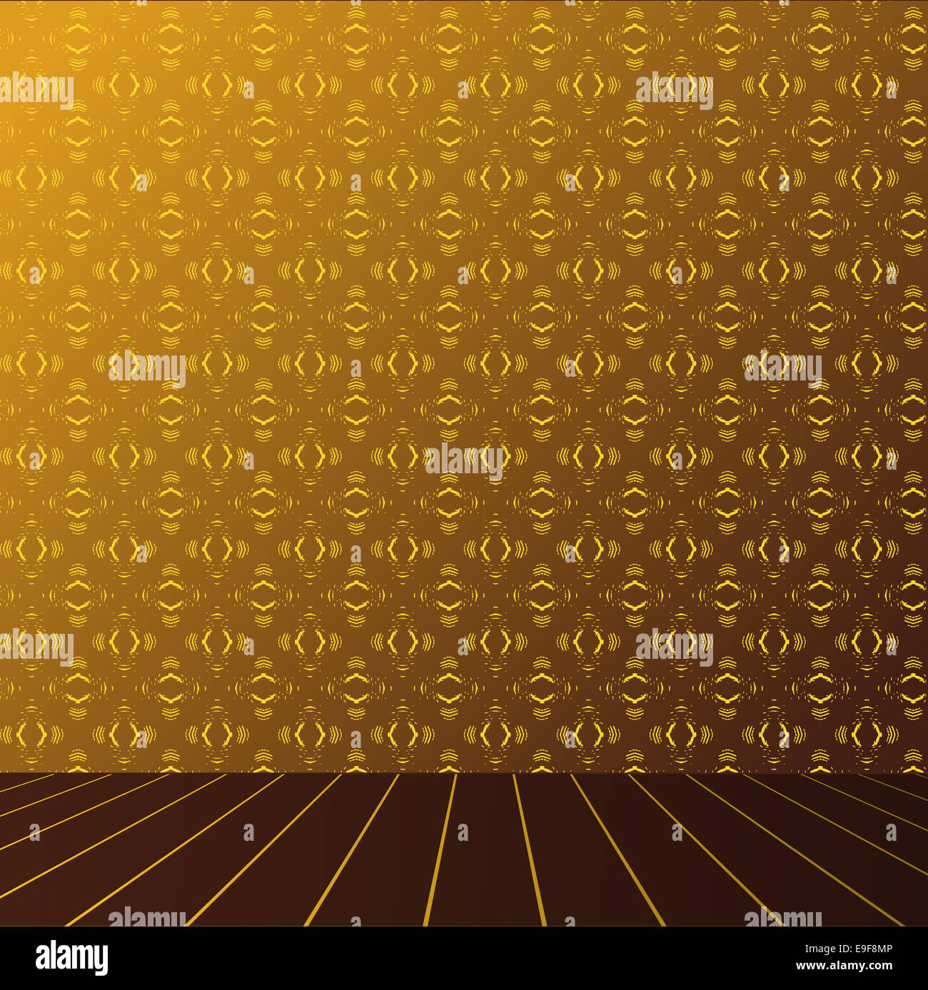 Golden Room with wooden floor Stock Photo - Alamy