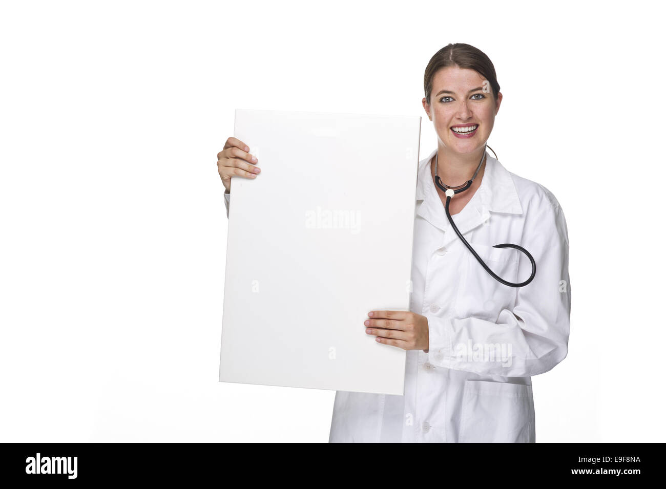 Doctor with billboard in hand Stock Photo - Alamy