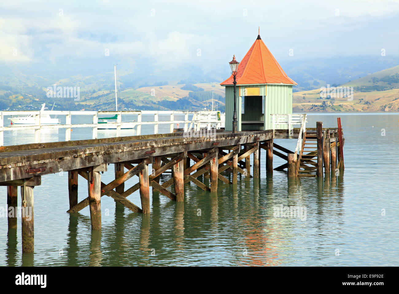 Akaroa jetty New Zealand Stock Photo - Alamy