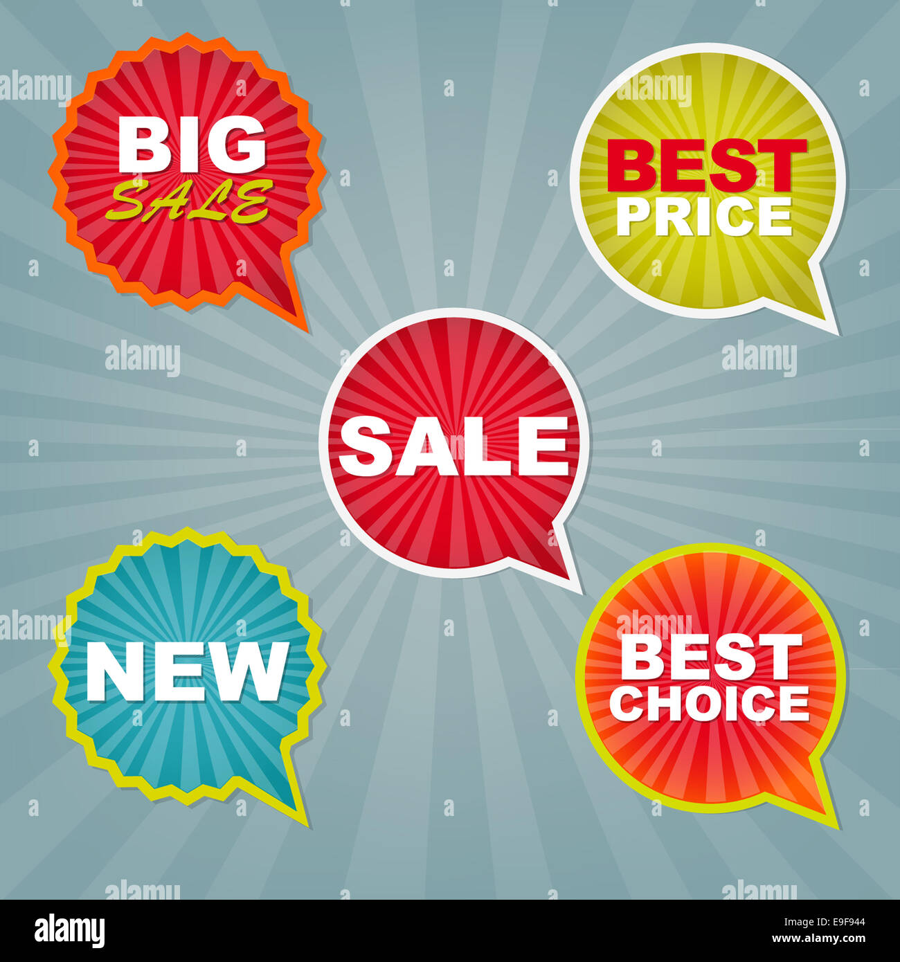 Colorful Sale Stickers And Labels Stock Photo - Alamy