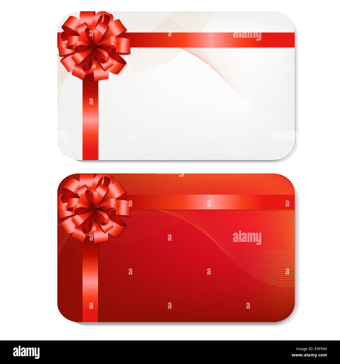 Gift Card With Red Bow Stock Photo - Alamy