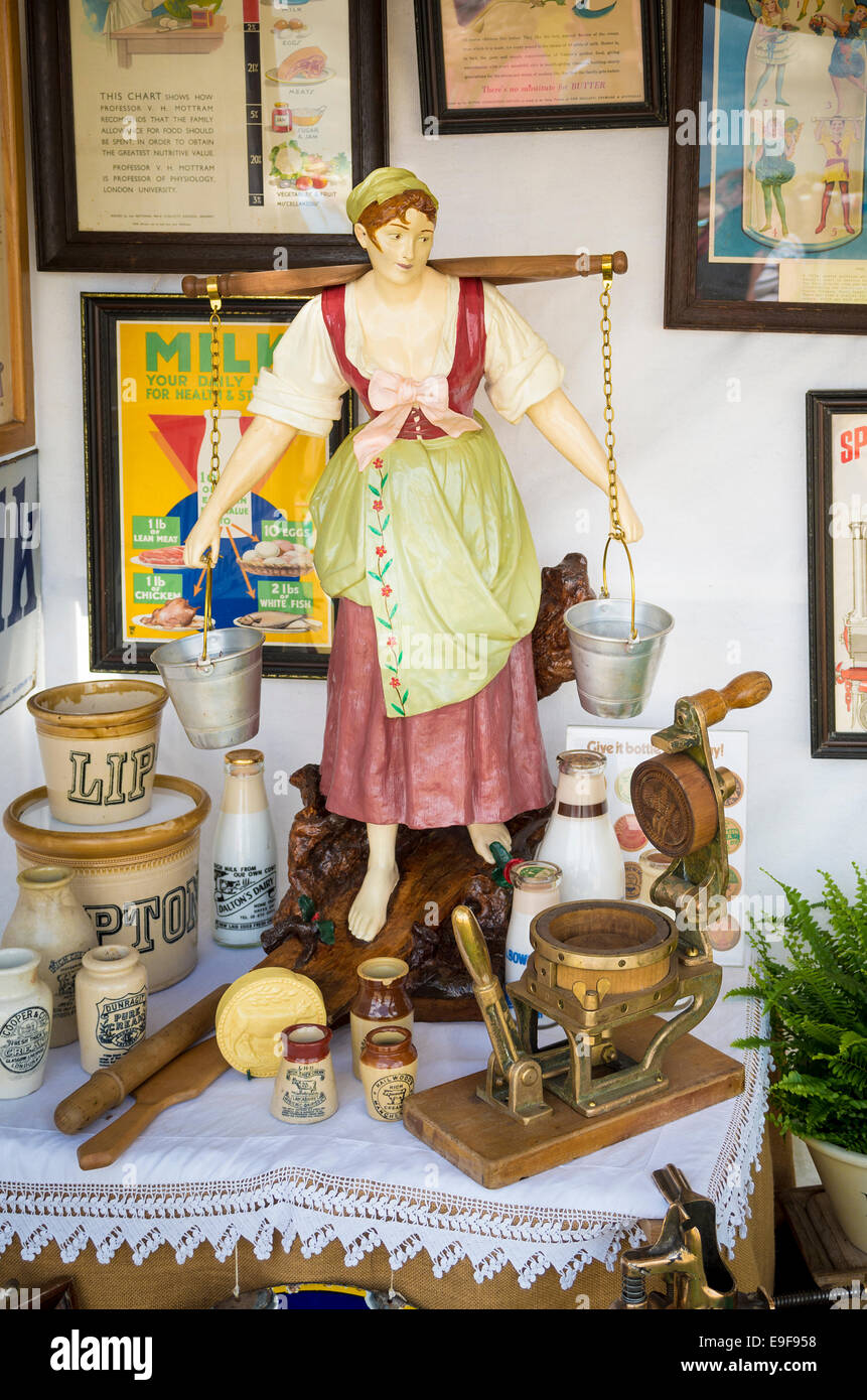 Milk Maid as part of a collection of dairy byegones at an English show ...