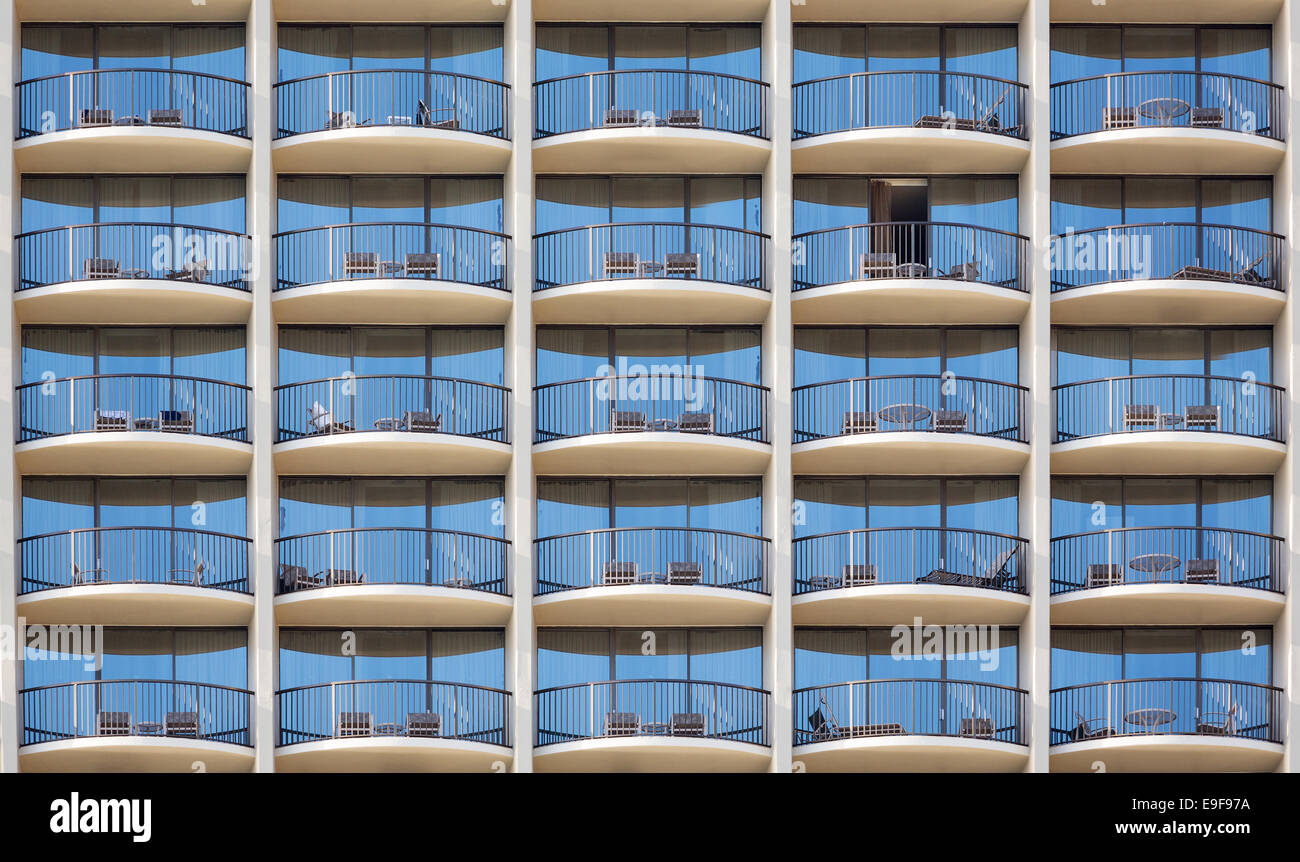 Pattern of hotel room balconies Stock Photo - Alamy