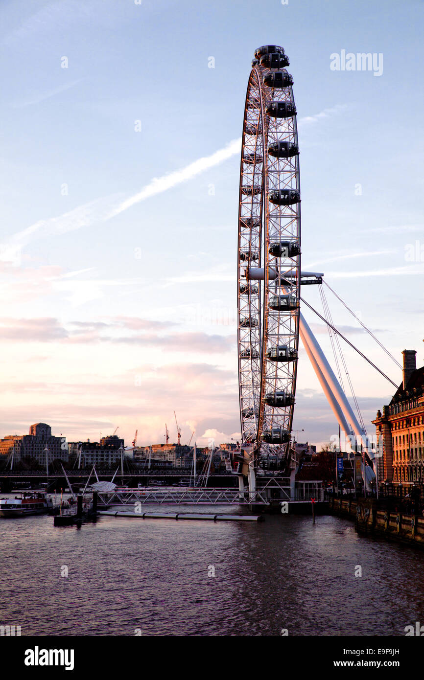London Eye from Westminster bridge Stock Photo - Alamy