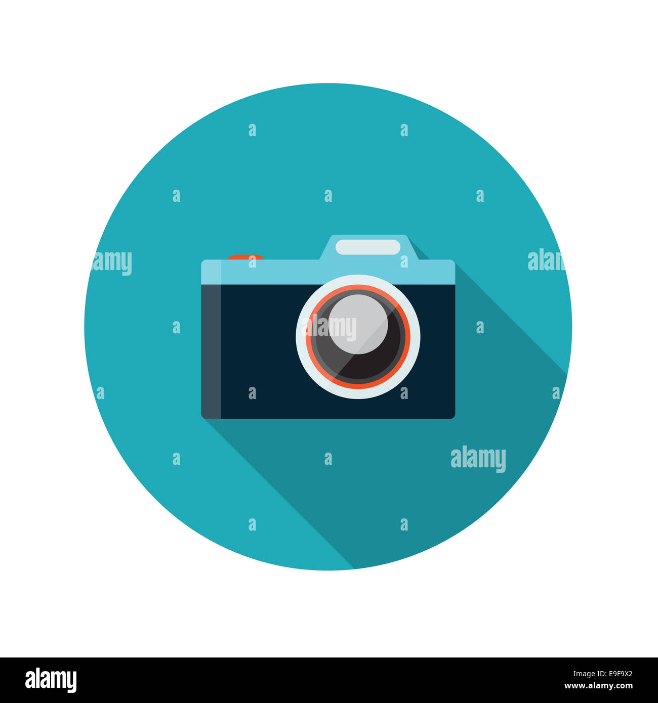 Flat Design Concept Camera Vector Illustration With Long Shadow Stock ...
